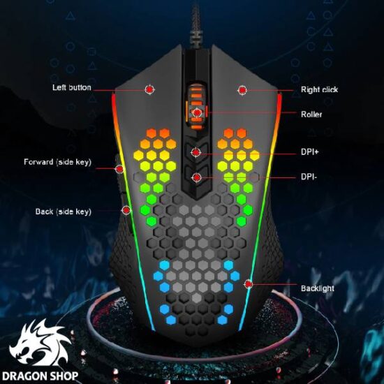 خرید موس گیمینگ ردراگون Mouse Redragon Memeanlion honeycomb M809-K با ...