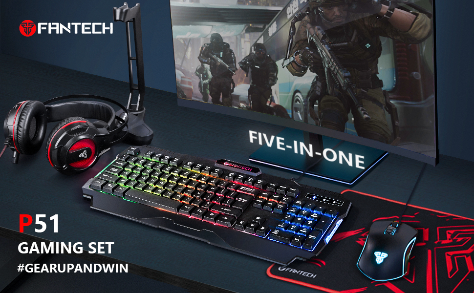 خرید باندل گیمینگ فن تک Fantech 5in1 Gaming Combo P51 با بهترین قیمت