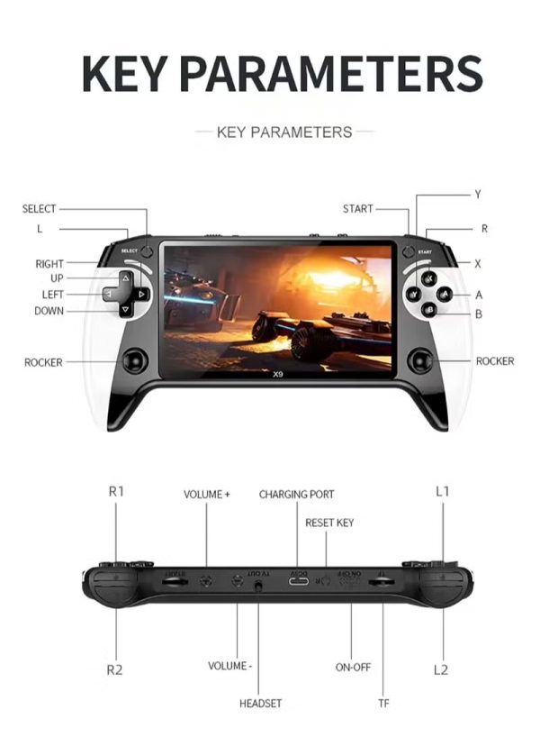 خرید کنسول بازی دستی BLACK HAWK X9 Handheld Gaming Console با بهترین قیمت